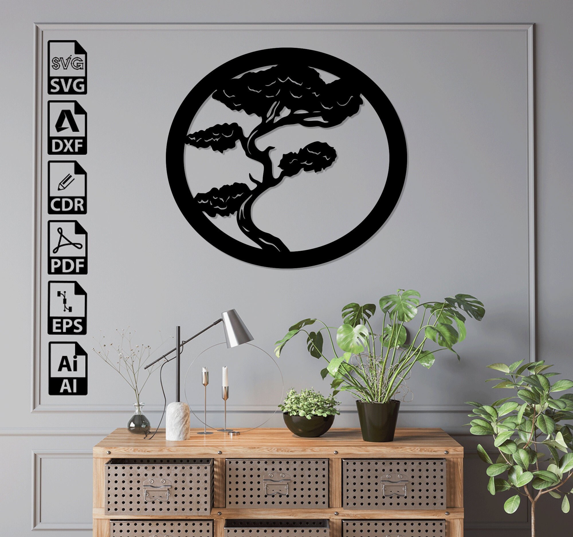 Bonsai Tree Laser Cut SVG DXF Files – Cricut, CNC, Wall Art, Vector ...