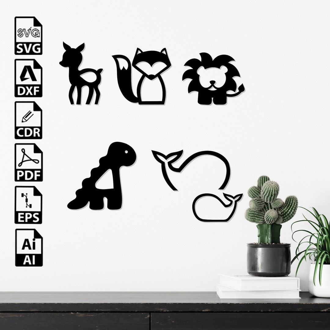 Cute Sweet Animals Dxf Svg Pdf Digital Download Laser Cut Cnc Cutting ...