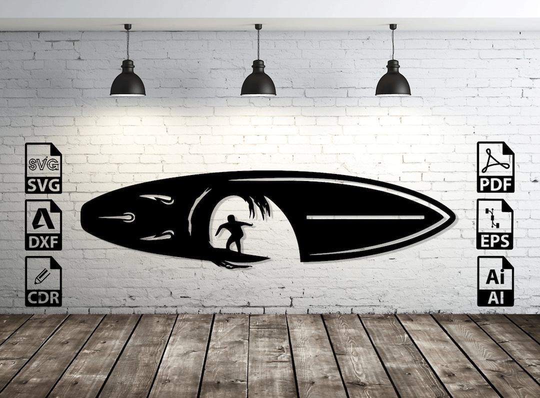 Surfboard Sea Beach Dxf Svg Pdf Digital Download Laser Cut Cnc Cutting ...