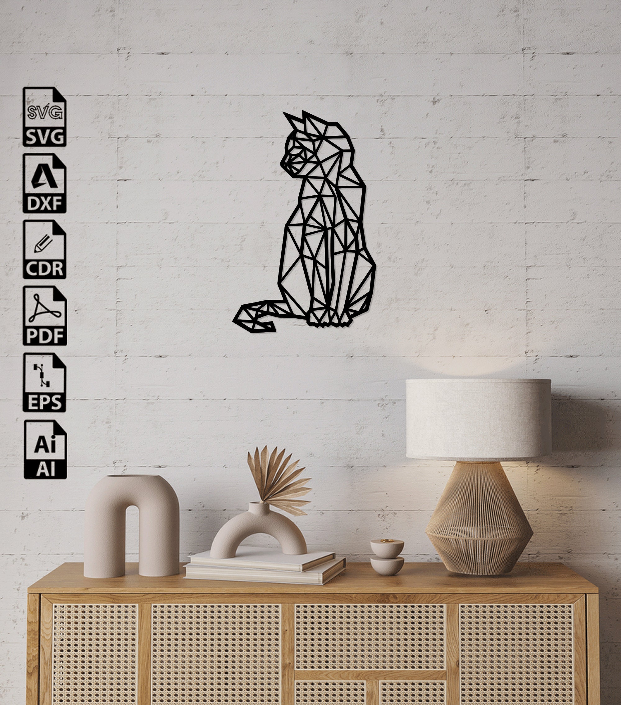 Cat Dxf Kitten Svg Pdf Digital Download Laser Cut Cnc Cutting Router ...