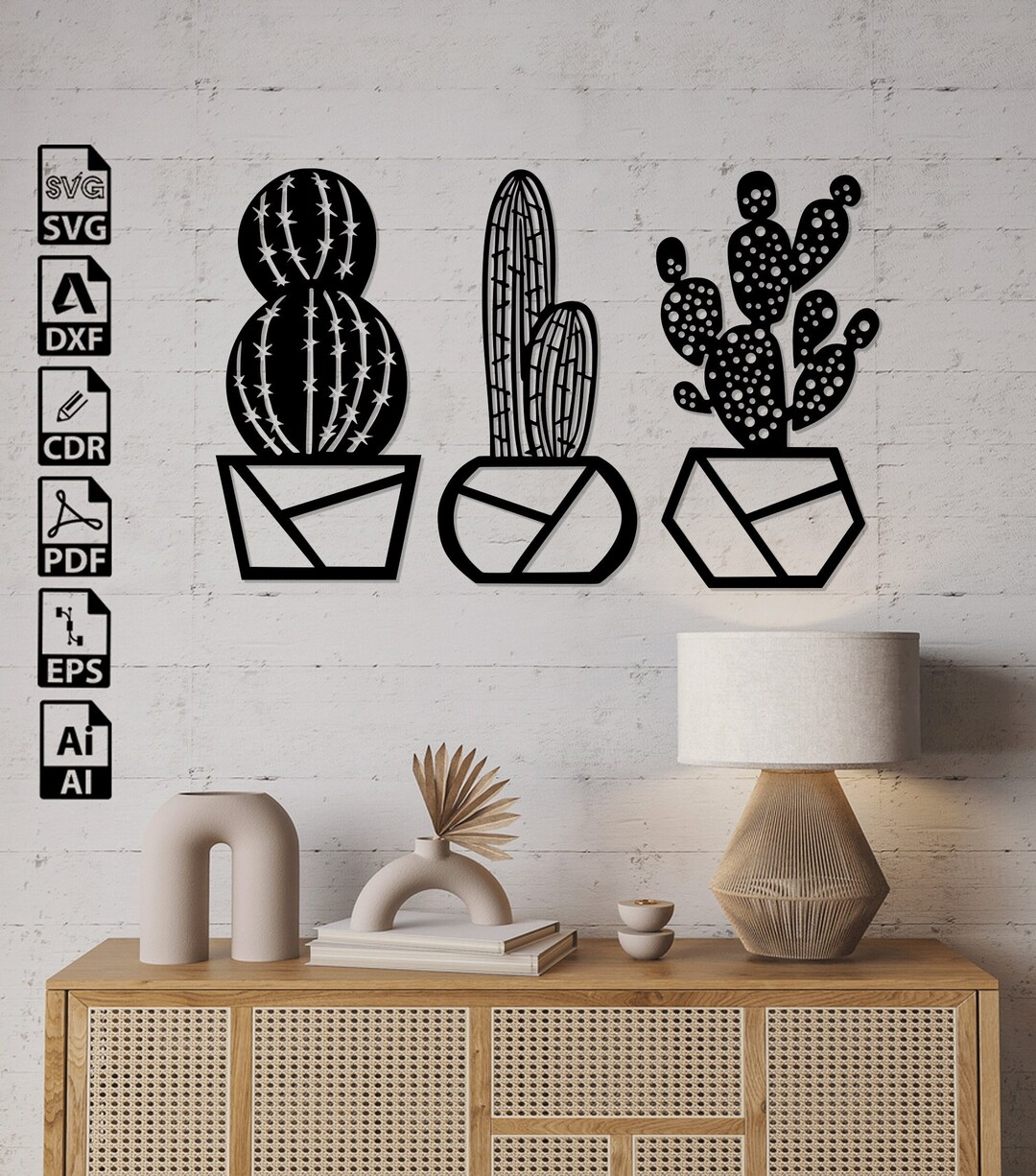 Cactus Tree Dxf Svg Pdf Digital Download Laser Cut Cnc Cutting Router ...