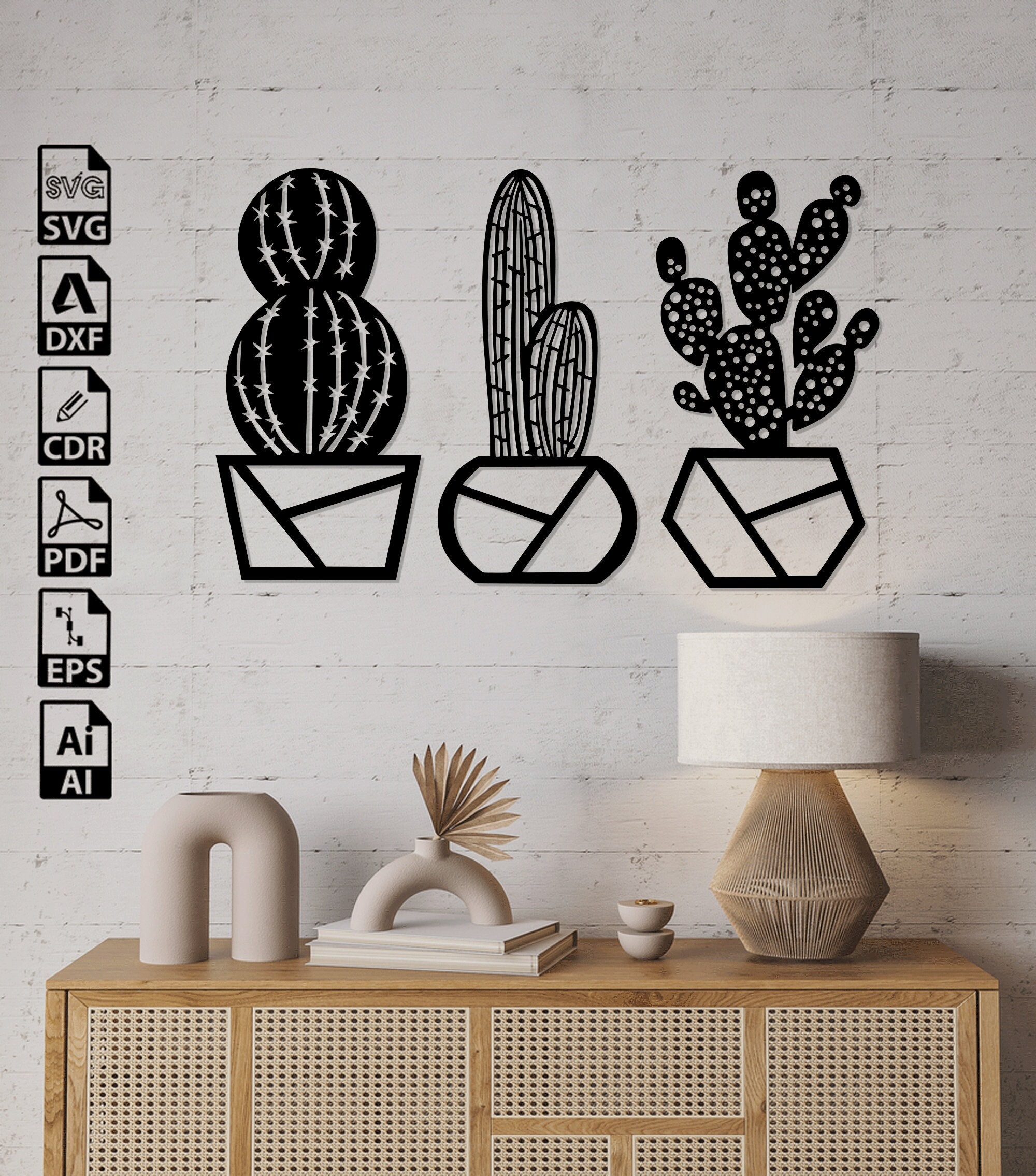 Cactus Tree Dxf Svg Pdf Digital Download Laser Cut Cnc Cutting Router ...