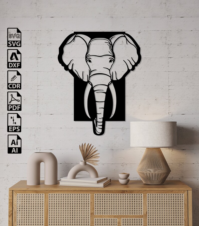 Elephant Dxf Svg Pdf Digital Download Laser Cut Cnc Cutting - Etsy