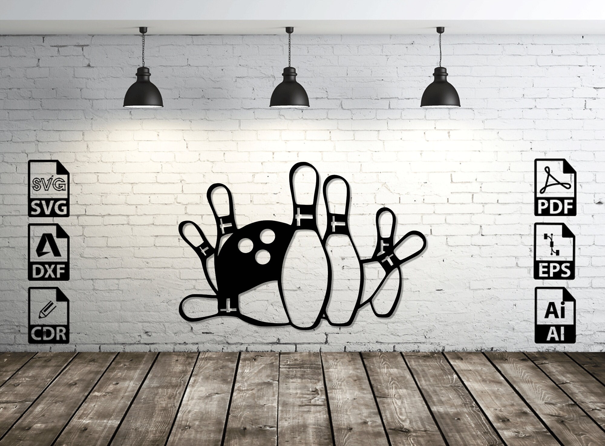 Bowling Ball Dxf Split Svg Pdf Digital Download Laser Cut Cnc Cutting ...