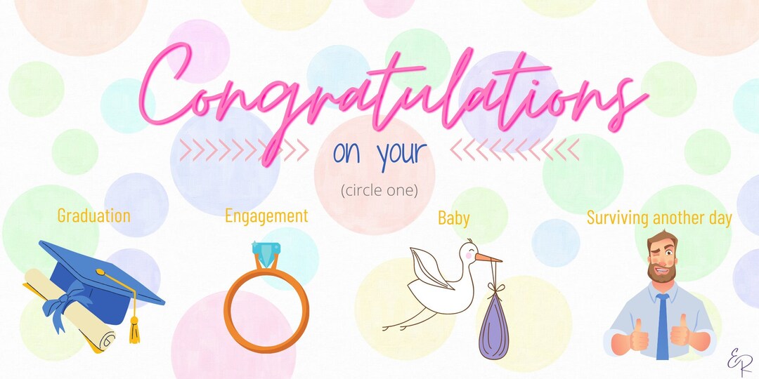 Congratulations circle One Card - Etsy
