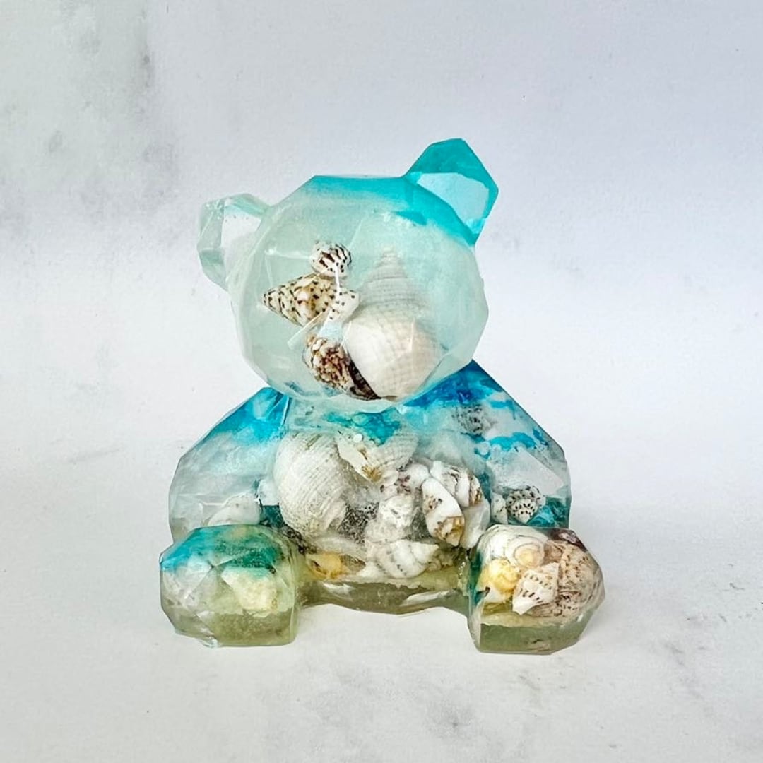 RILEY / Seashell by the Seashore Bear / 3D Resin Teddy Bear - Etsy