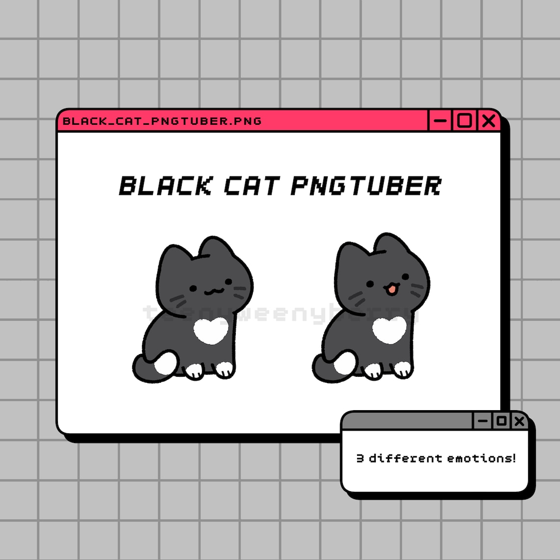Black Cat Pngtuber - Cute Avatar for Streaming | Twitch, Youtube ...