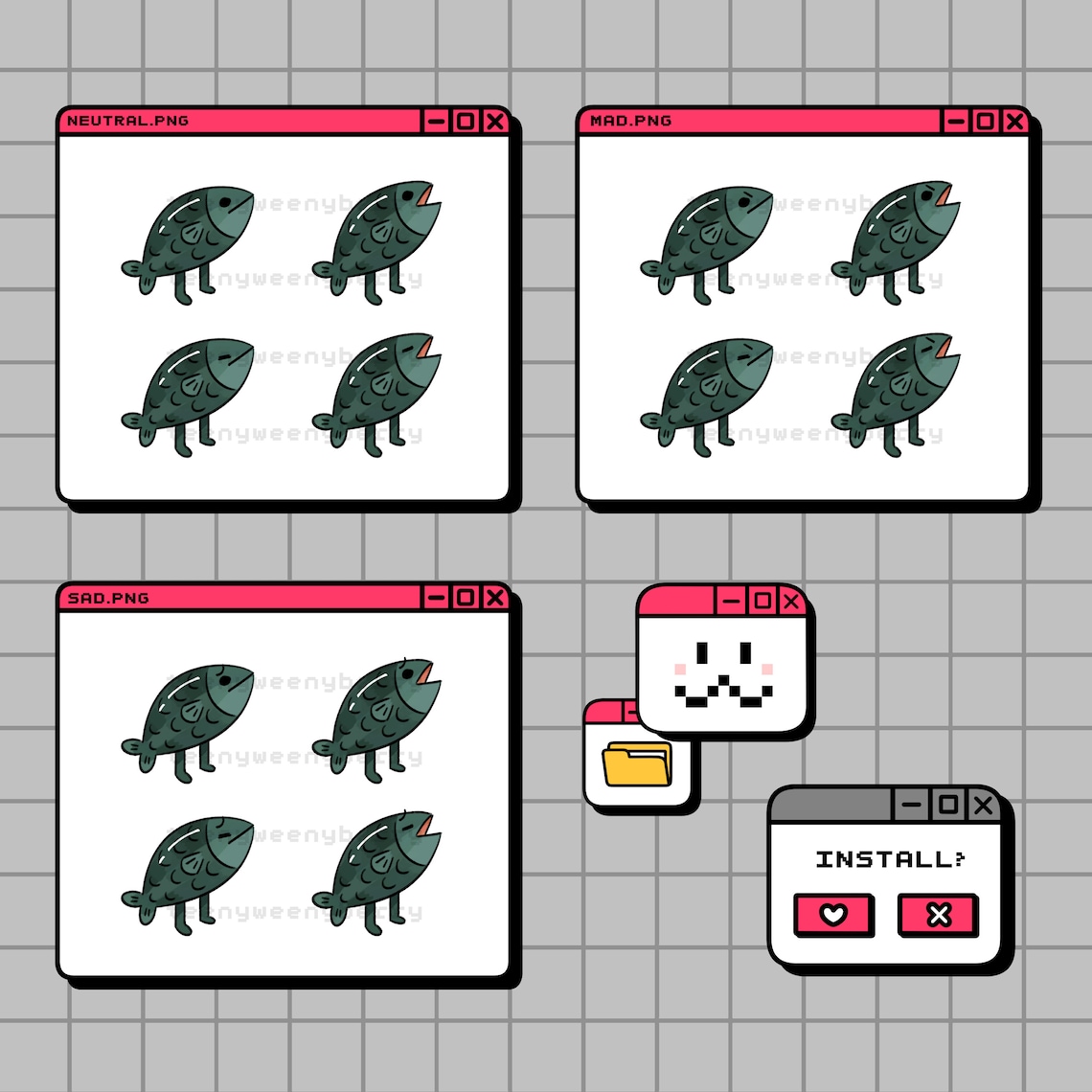 Fish With Legs Pngtuber - Funny Avatar for Twitch Streaming - Etsy