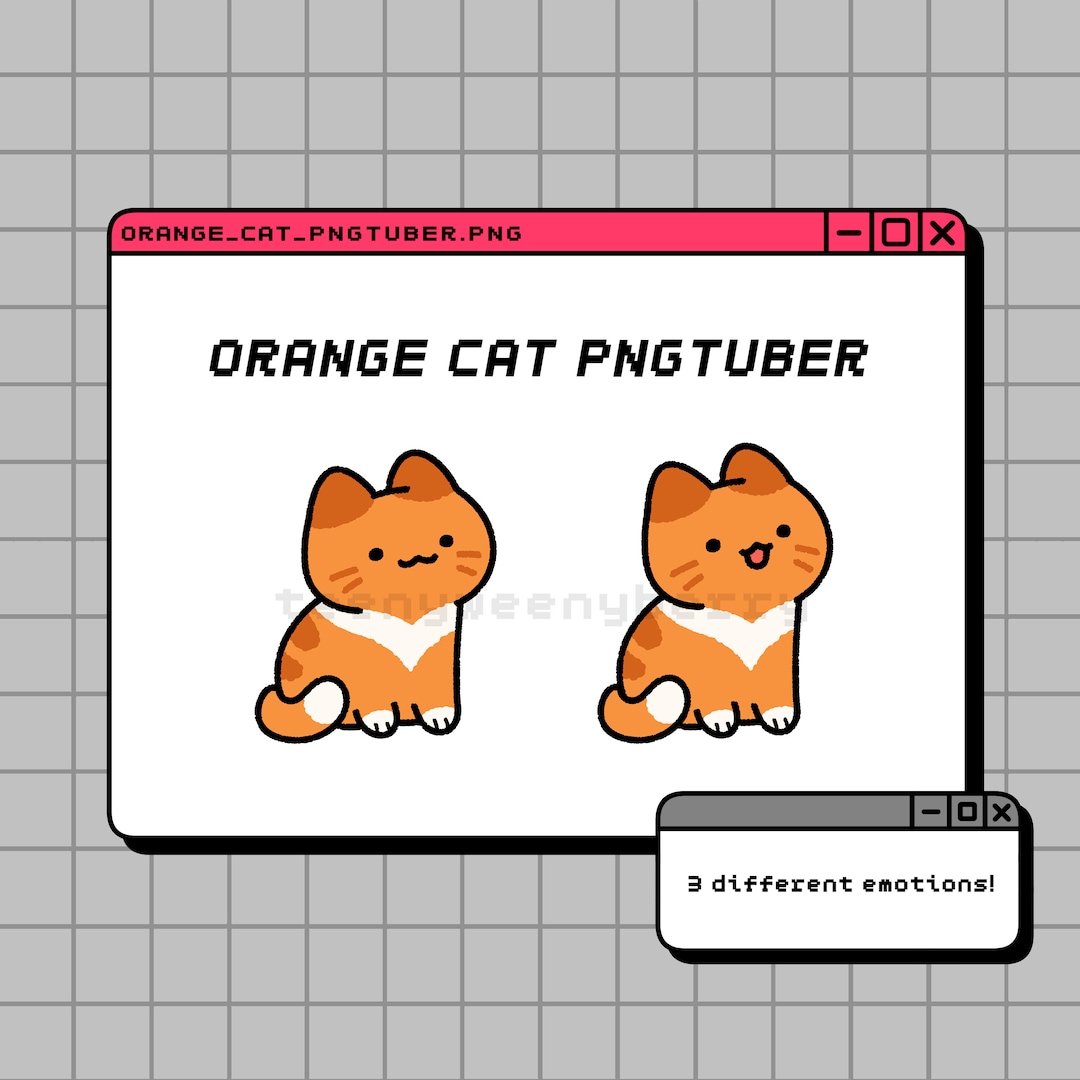 Orange Cat Pngtuber - Cute Avatar for Streaming | Twitch, Youtube ...