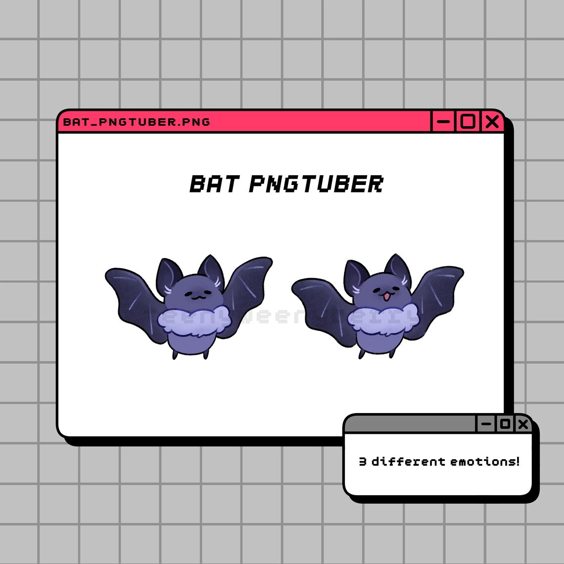 Bat Pngtuber Cute Avatar for Twitch Streaming - Etsy