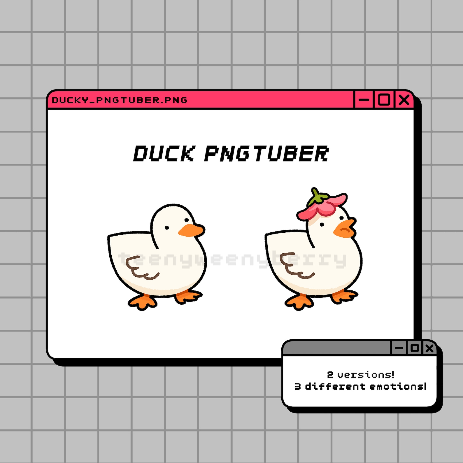 Duck With Flower Hat Pngtuber - Cute Avatar for Streaming | Twitch ...