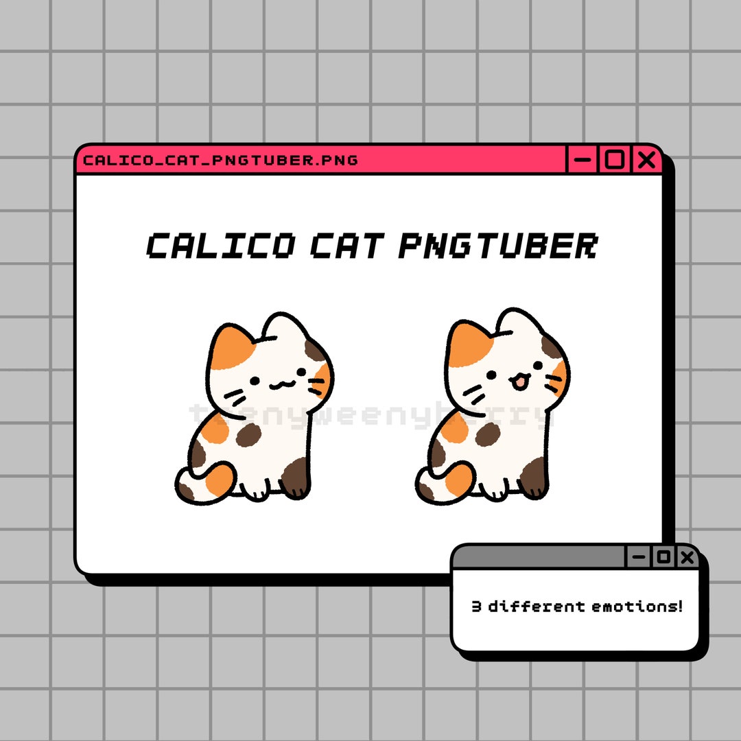 Calico Cat Pngtuber - Cute Avatar for Streaming | Twitch, Youtube ...