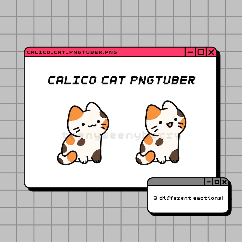 Calico Cat Pngtuber - Cute Avatar for Streaming | Twitch, Youtube ...
