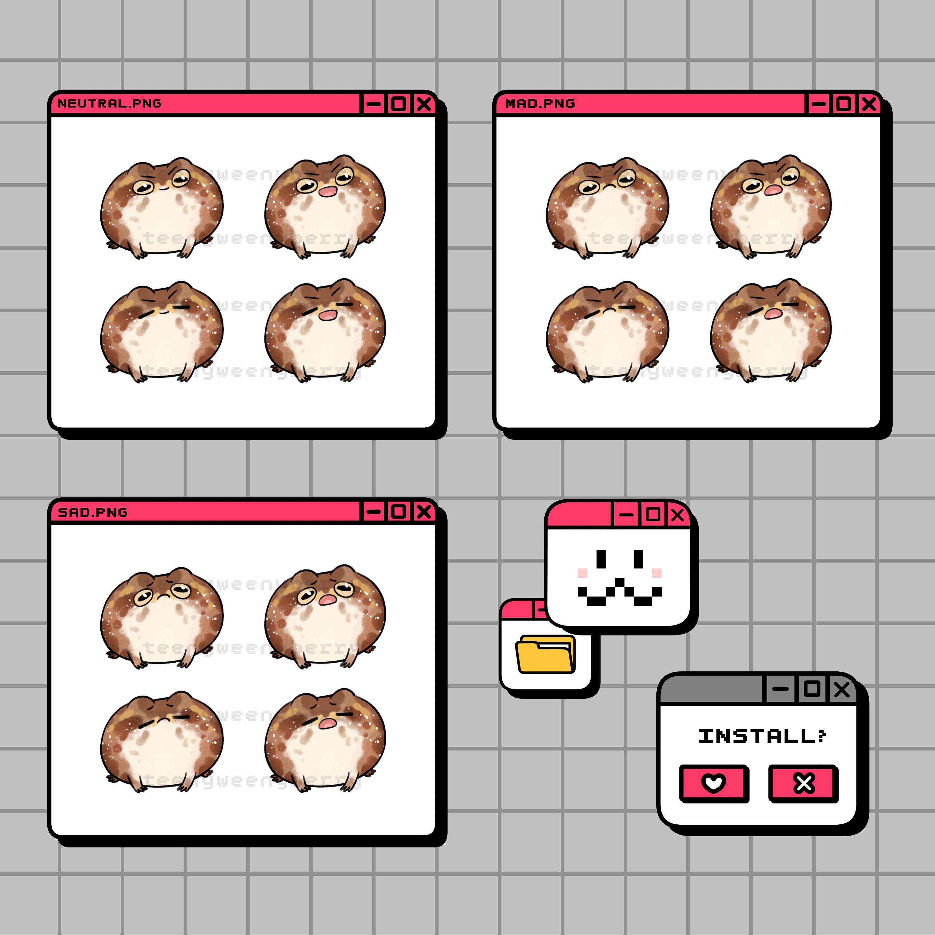 Potato Frog Pngtuber - Cute Avatar for Twitch Streaming - Etsy