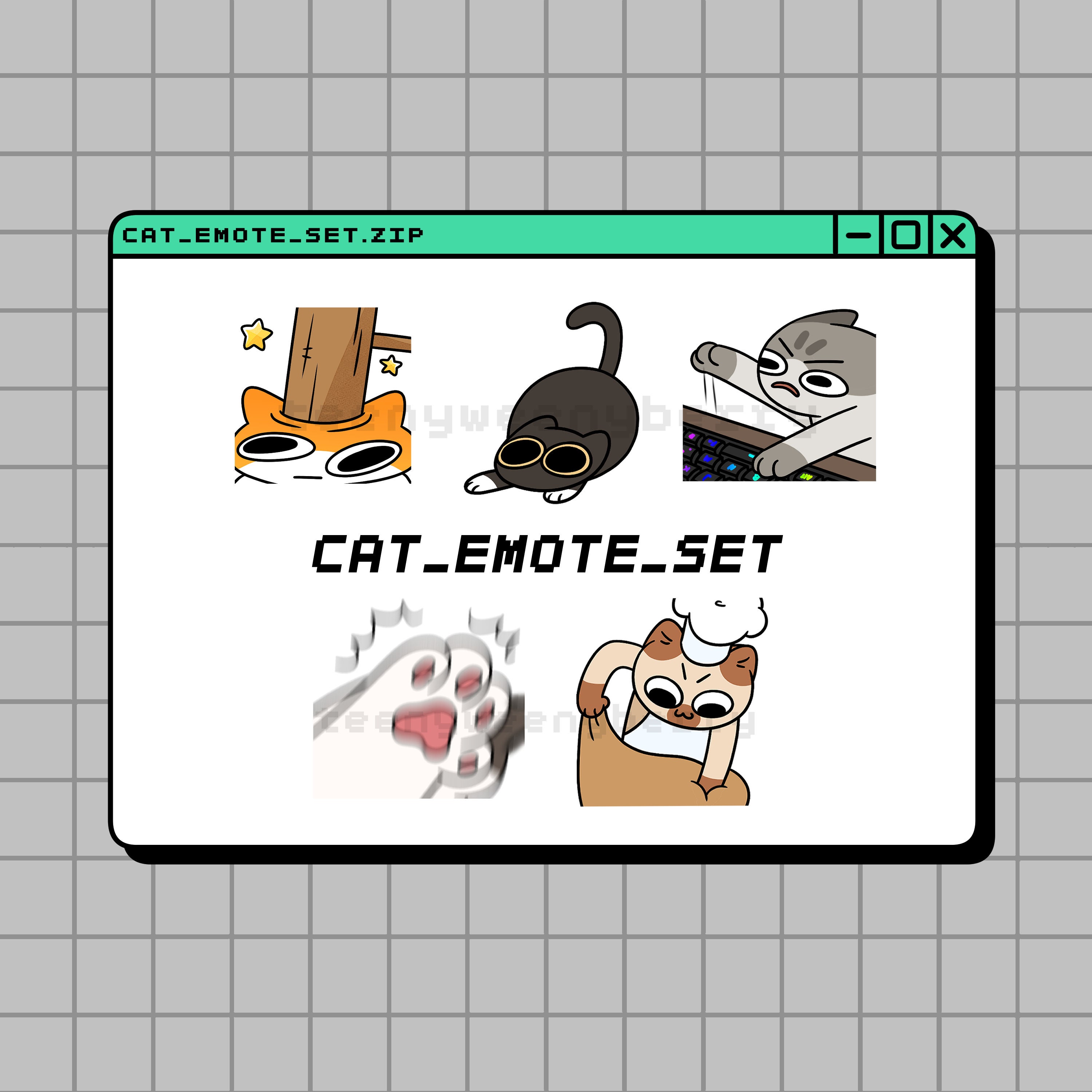 Static Cat Emote Set Cute, Funny, Meme Twitch, Youtube, Discord Instant Download - Etsy