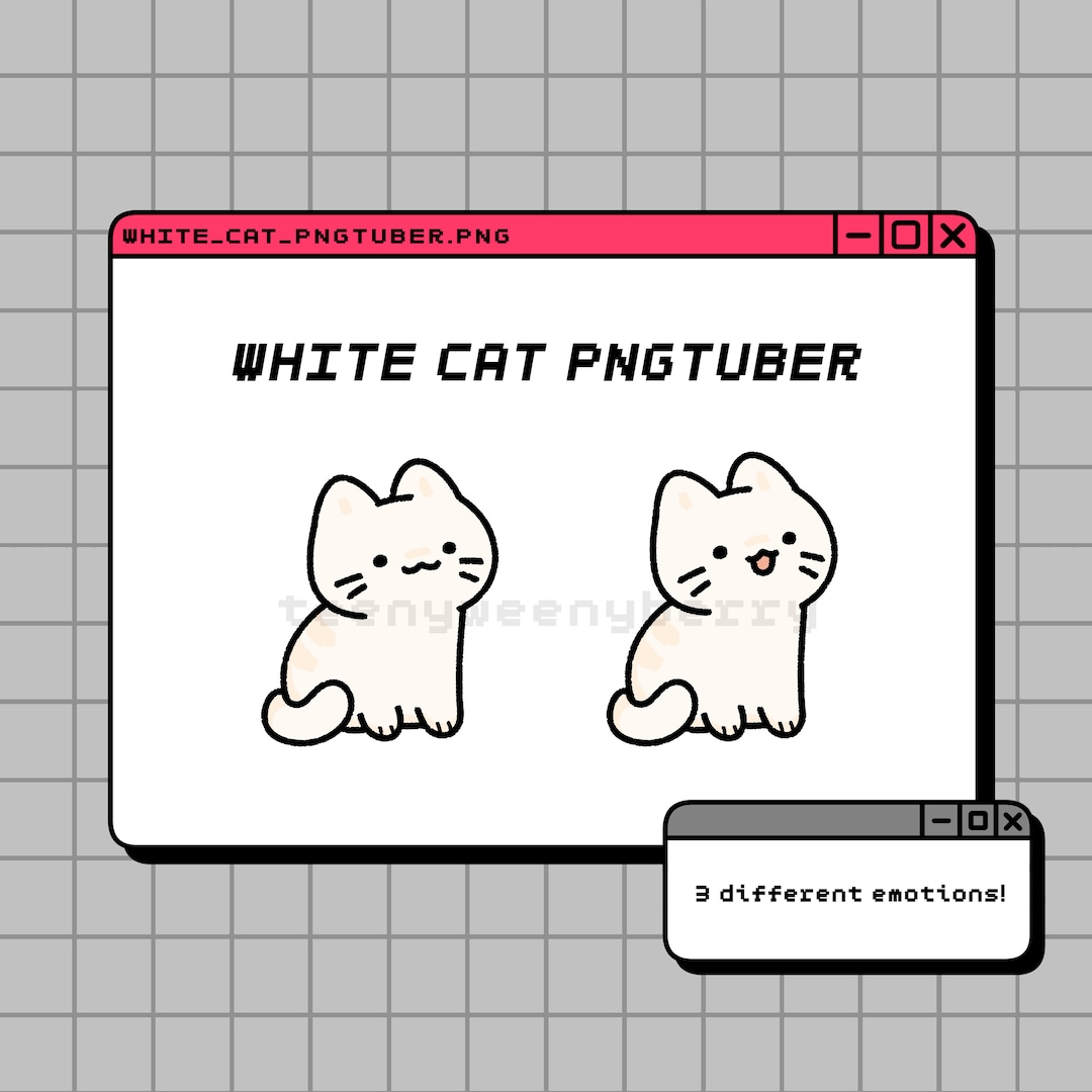 White Cat Pngtuber - Cute Avatar for Streaming | Twitch, Youtube ...