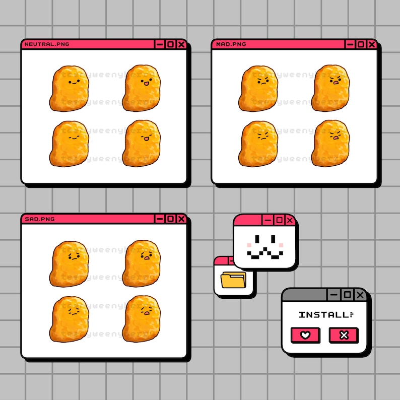Chicken Nugget Pngtuber - Cute Avatar for Twitch Streaming - Etsy