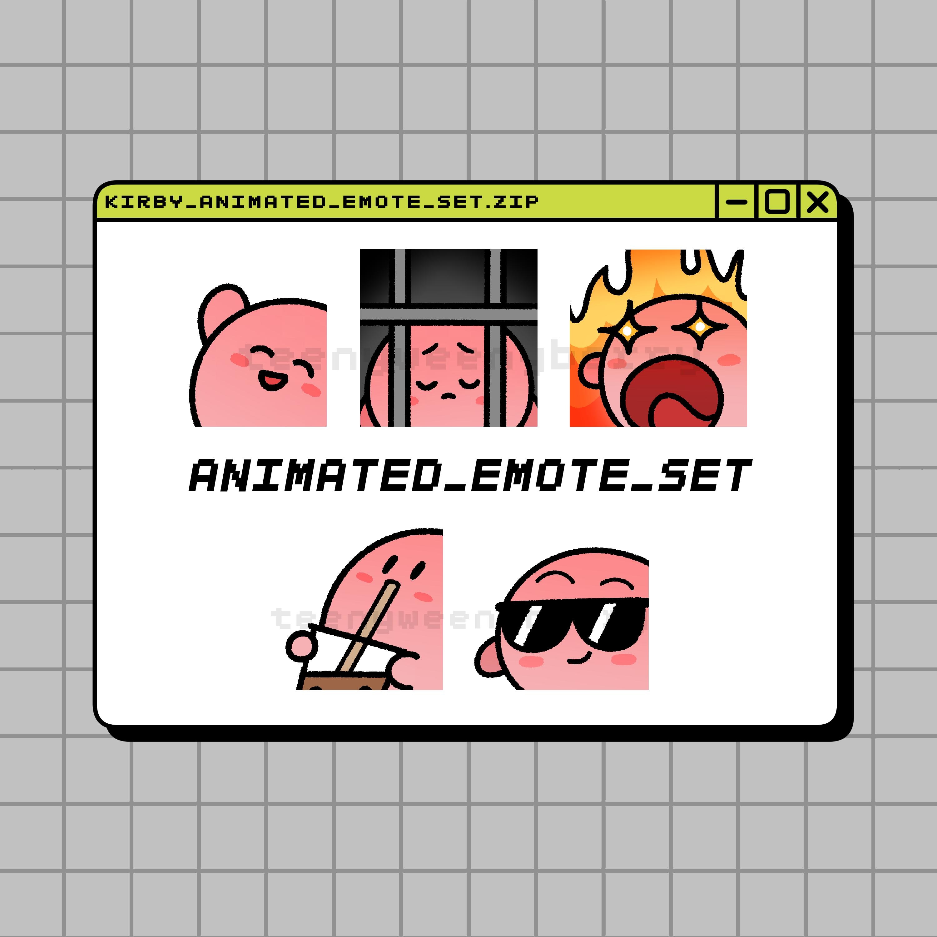 Kirby Animated Emote Set - Cute, Funny, Meme | Twitch, Youtube, Discord ...
