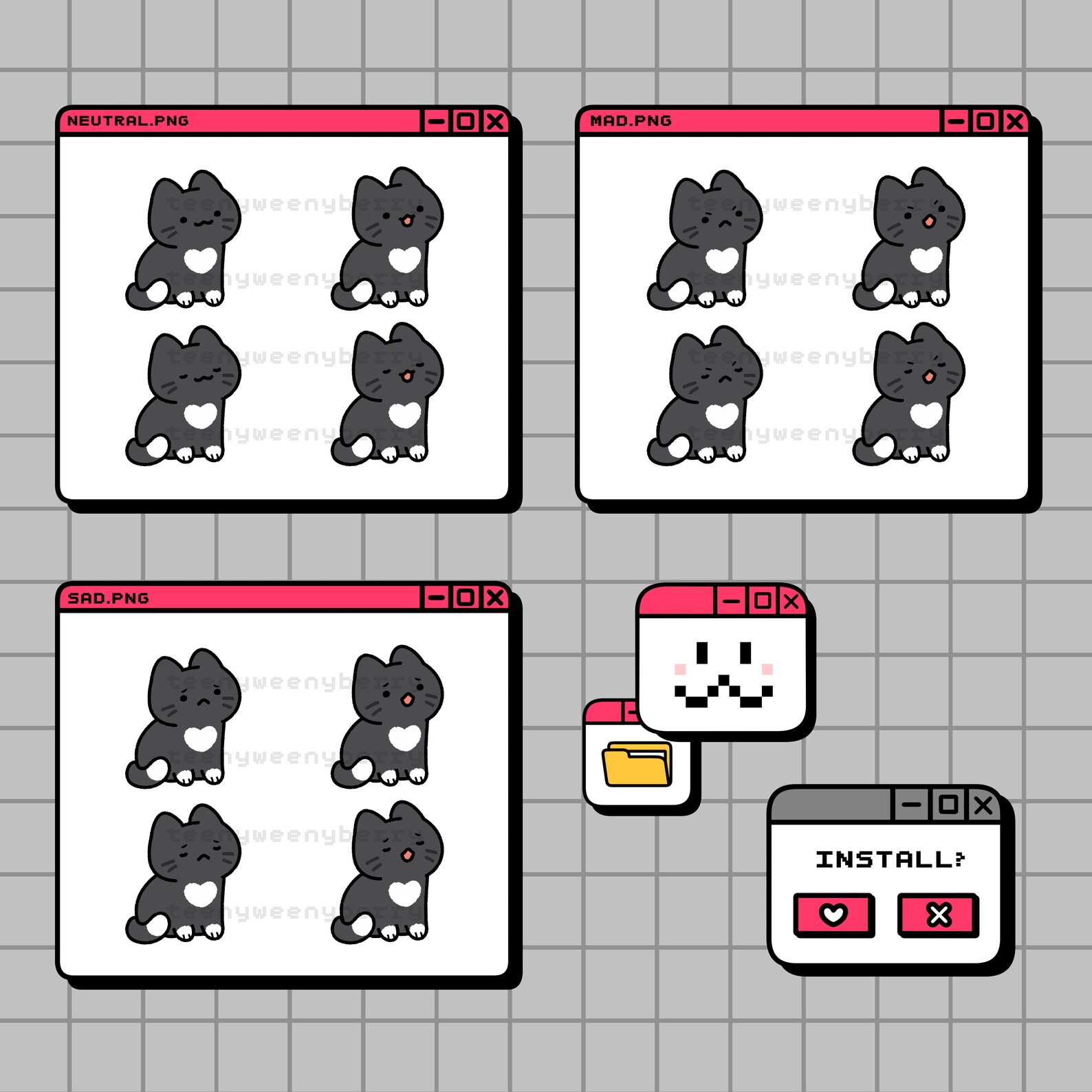 Black Cat Pngtuber - Cute Avatar for Streaming | Twitch, Youtube ...