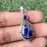 Chilean Lapis Lazuli and Sterling Necklace - Etsy