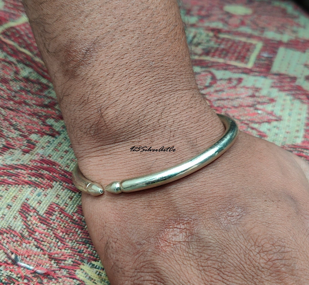 Handmade Solid Brass Bangle for Men: Adjustable Stackable Bracelet - Etsy