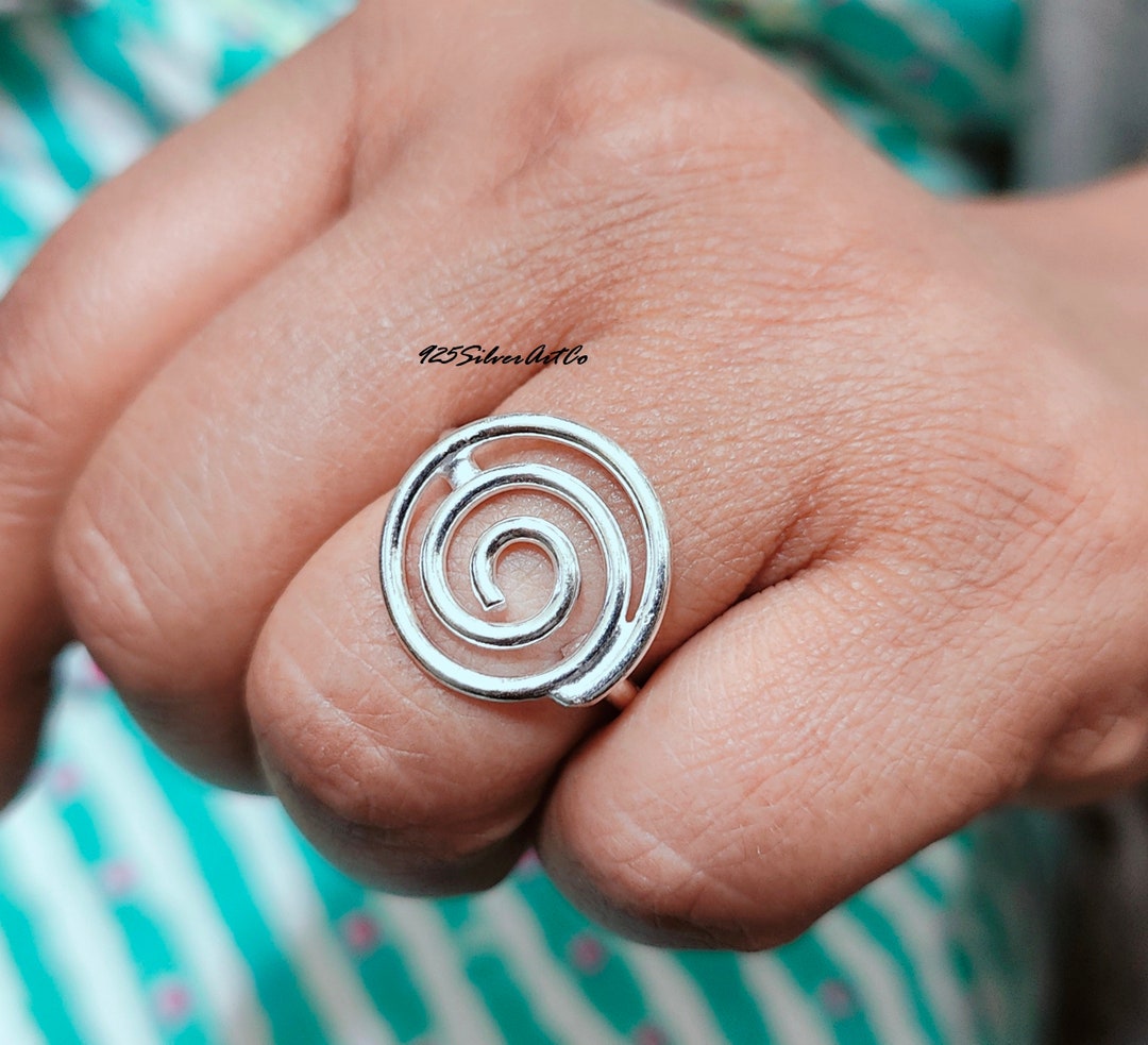 Silver Wave Ring, Dainty Ring Ocean Wave Ring, Cyclone Ring, Beach Ring ...