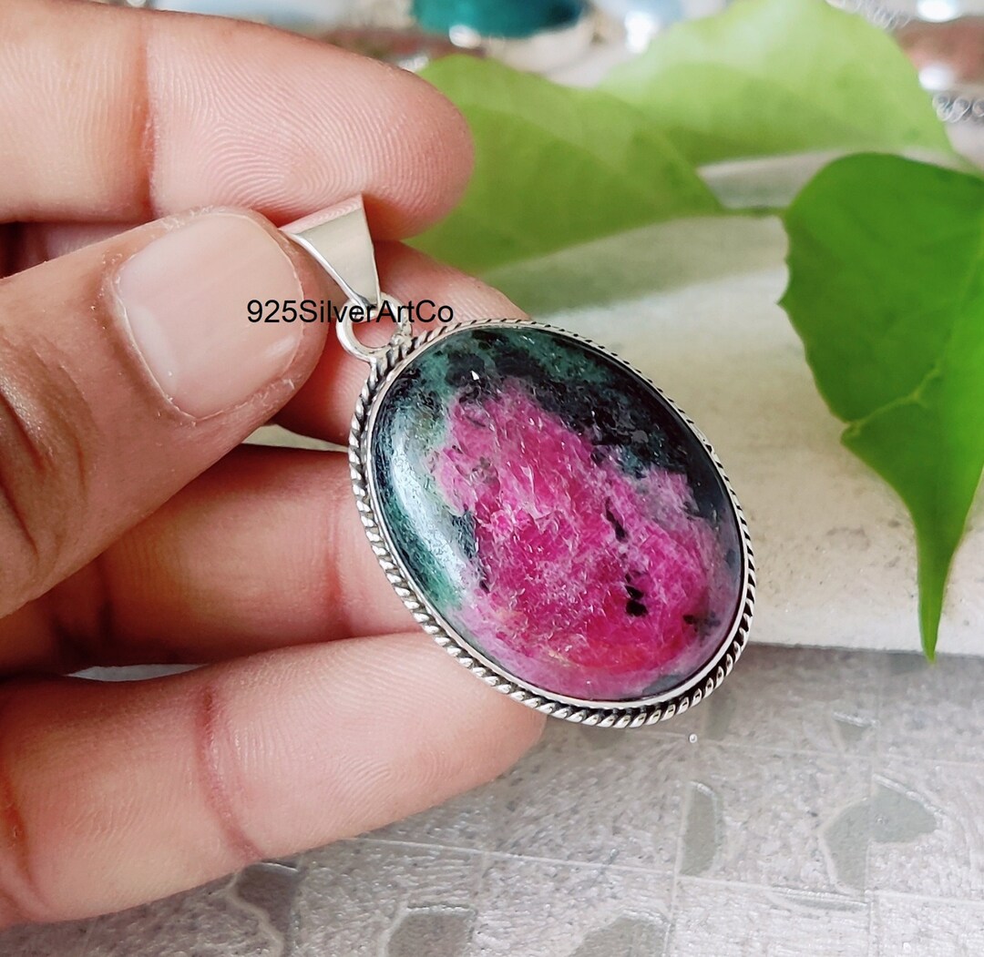 Ruby Zoisite Pendent Handmade Jewelry Natura Stone - Etsy