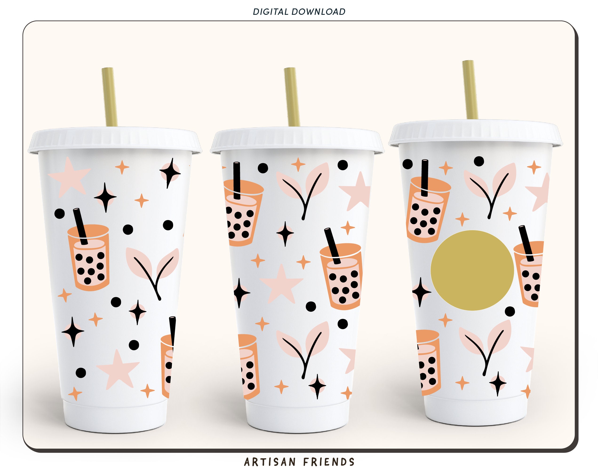 Boba Tea SVG PNG Design for 24oz Venti Cold Cup Svg Boba Svg - Etsy
