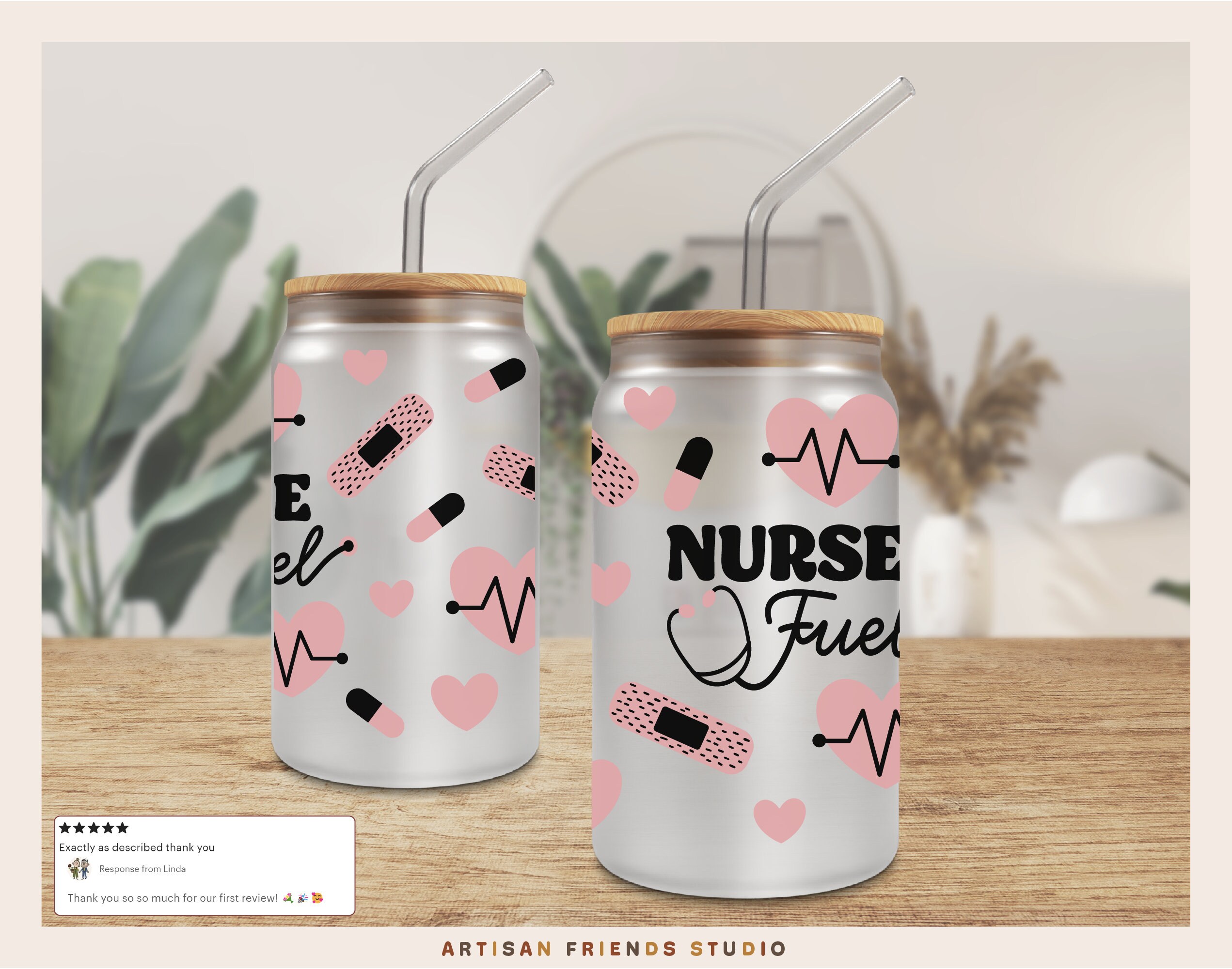 Nurse Fuel Beer Can Wrap 16oz Svg, Medical Svg, Nursing Student, Libbey ...