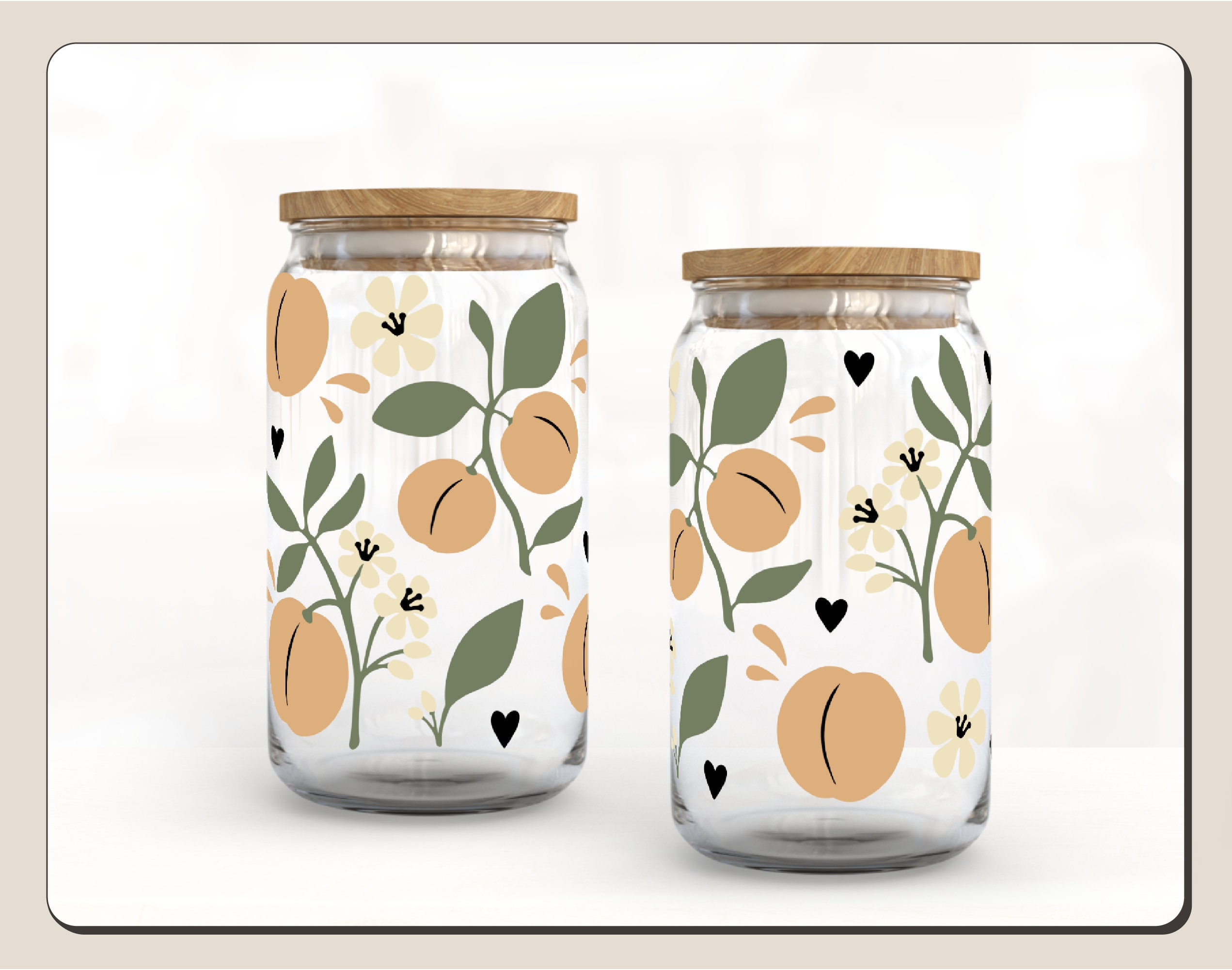 Magical PEACH 16oz 20oz Glass Can Svg Peaches Svg for - Etsy