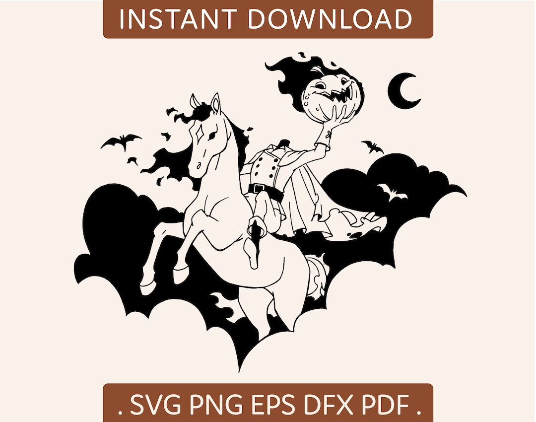 1 Pcs Sleepy Hollow Clipart, Halloween Print, Halloween, Cutting File ...