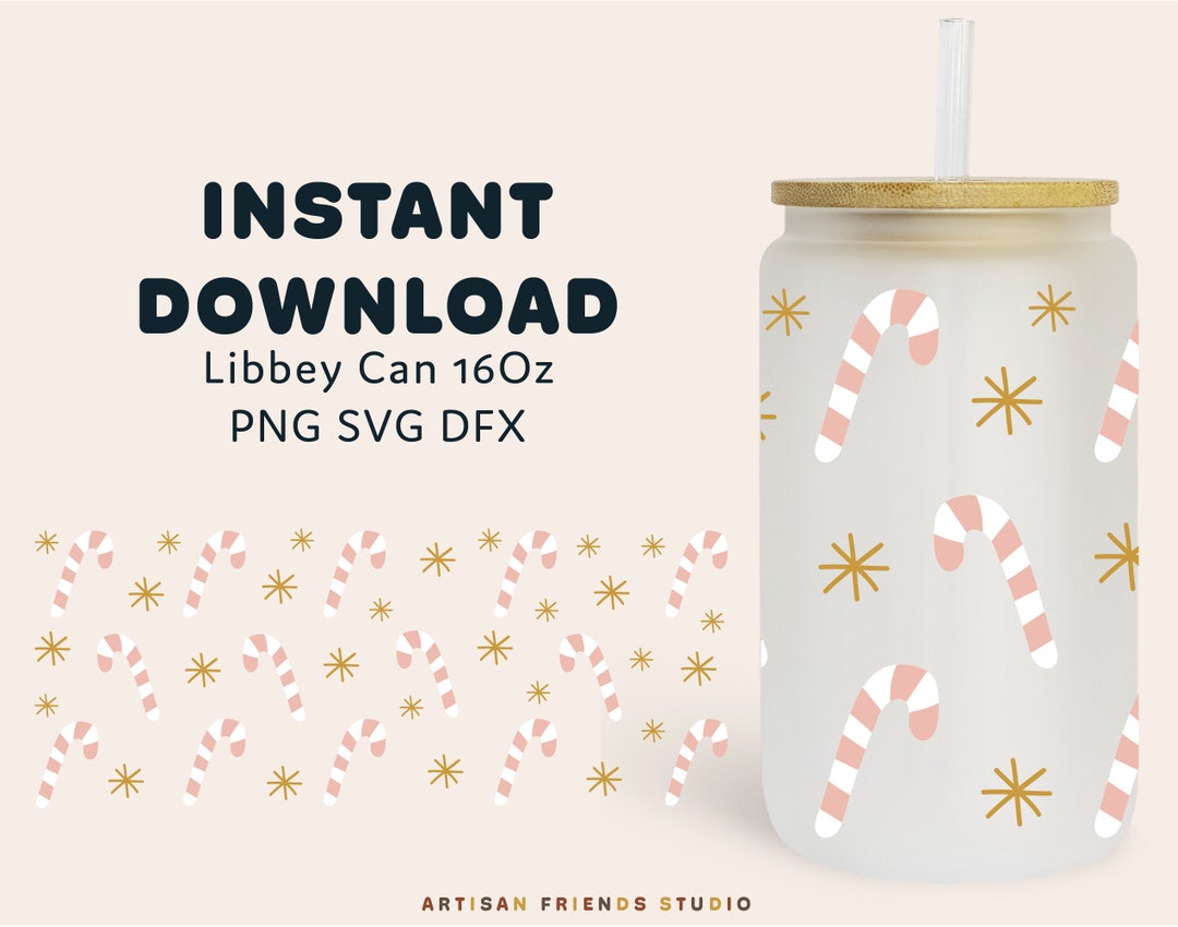 Pink BOHO Candycane Glass Wrap Svg, Holiday Christmas Svg, Wrap for ...