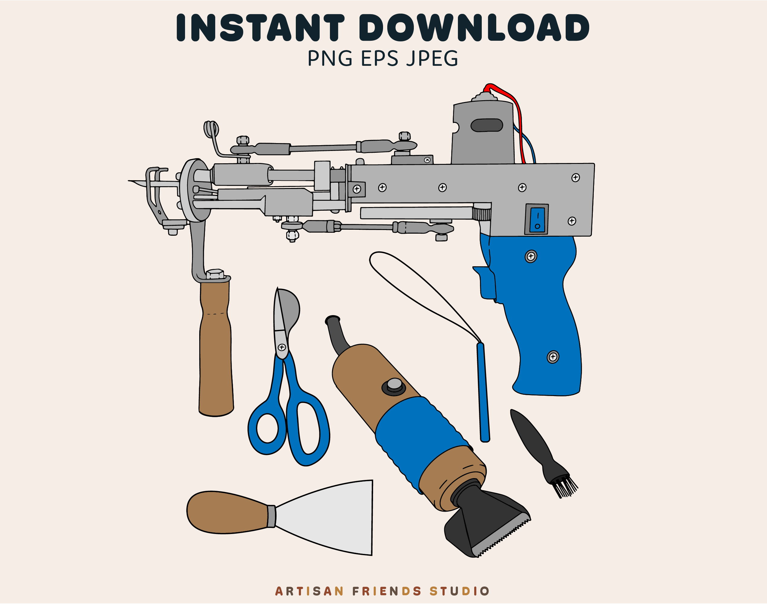 Tufting Clipart, Tufting Gear, Tufting Illustration, Tufting Comminity ...