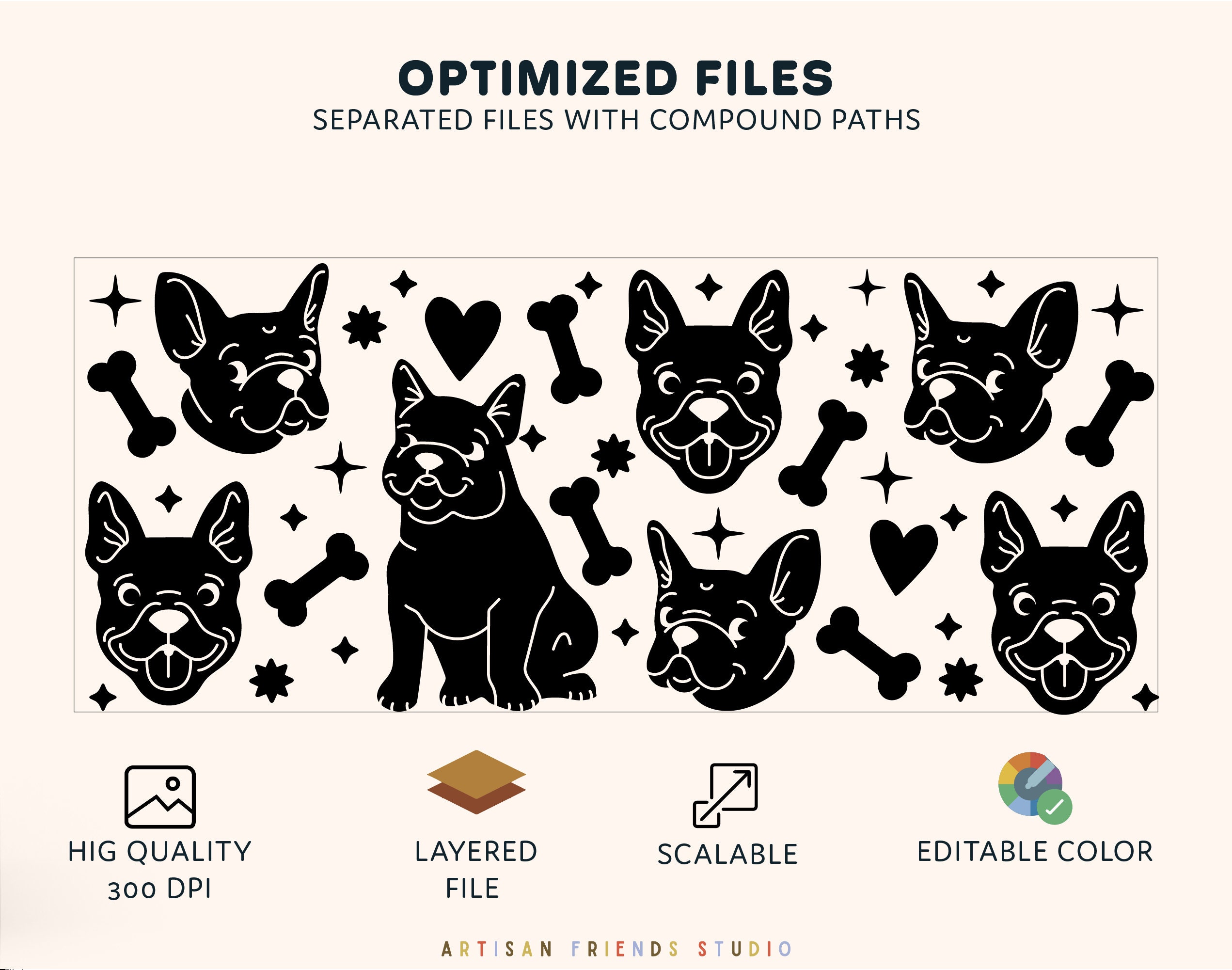 FRENCH BULLDOG SVG Wrap 16oz Libbey Glass Svg Dfx Svg Png - Etsy