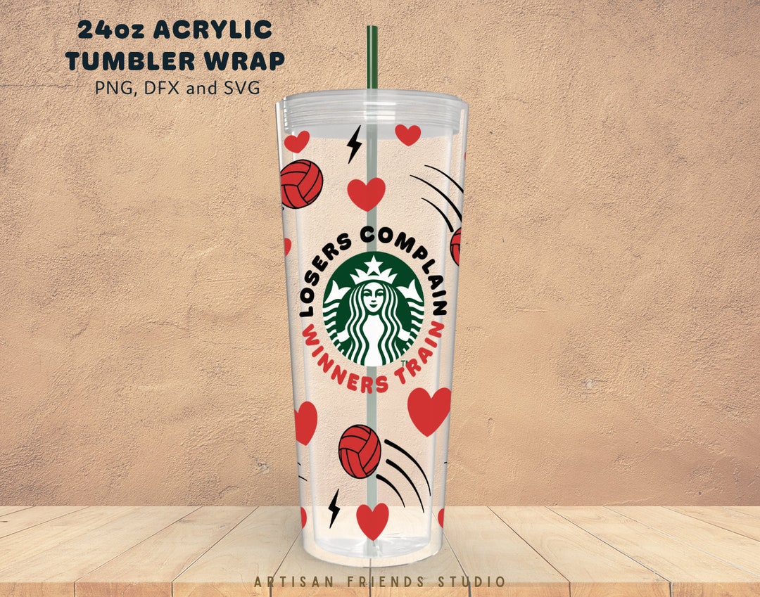 Volleyball 24oz Acrylic Wrap Svg, Volleyball Svg, Sports Cup Wrap, Gift ...