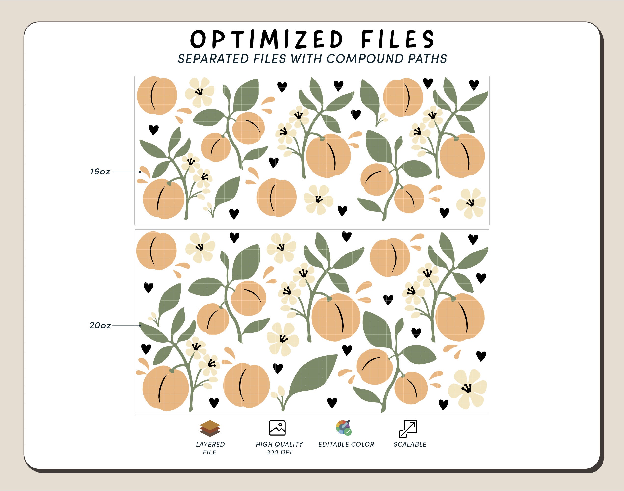 Magical PEACH 16oz 20oz Glass Can Svg Peaches Svg for - Etsy