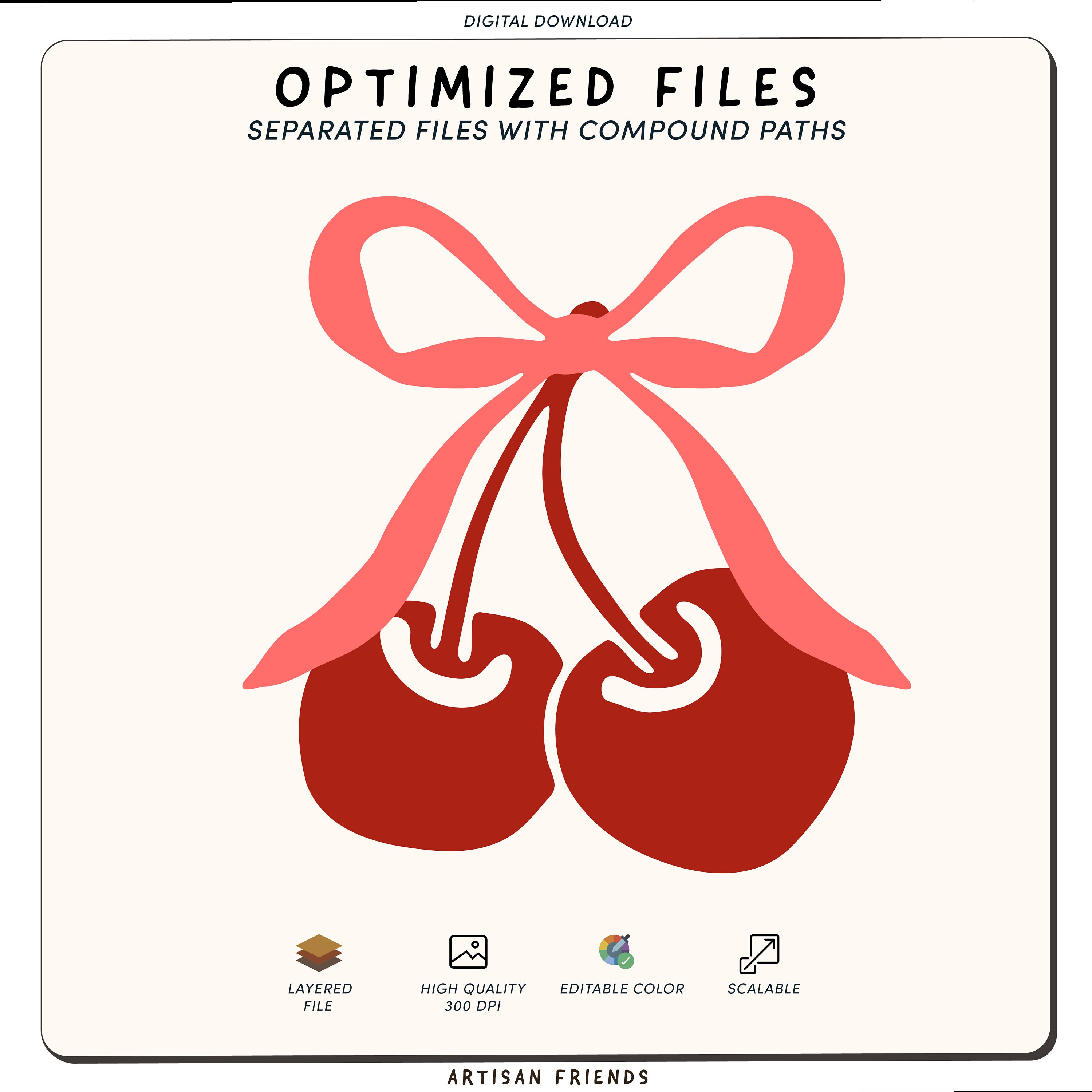 Cherry Bow Clipart SVG - Cherries, Ribbon, Pink Bow, Cherry Bows, Pink ...