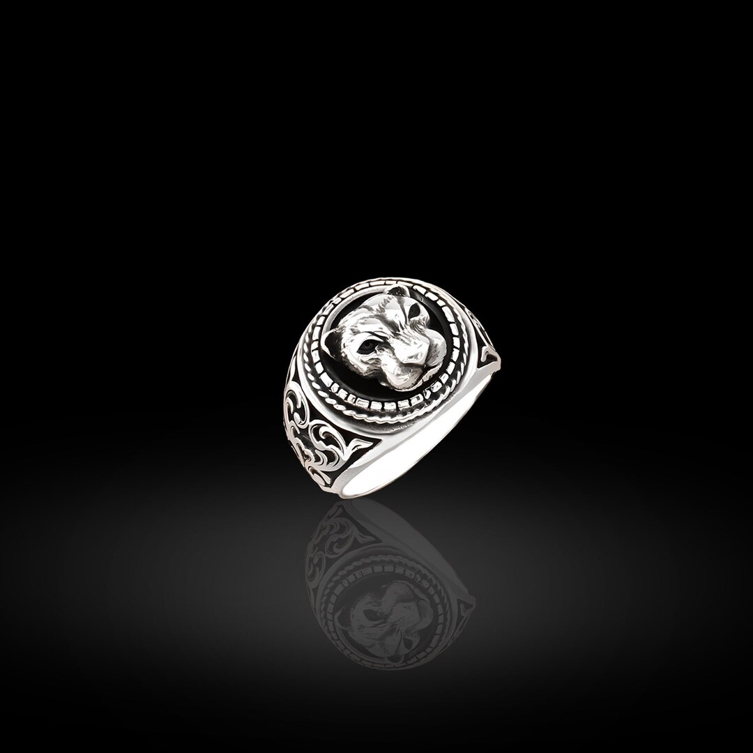 925 Silver Puma Ring: Men's Jaguar Animal Signet - Etsy