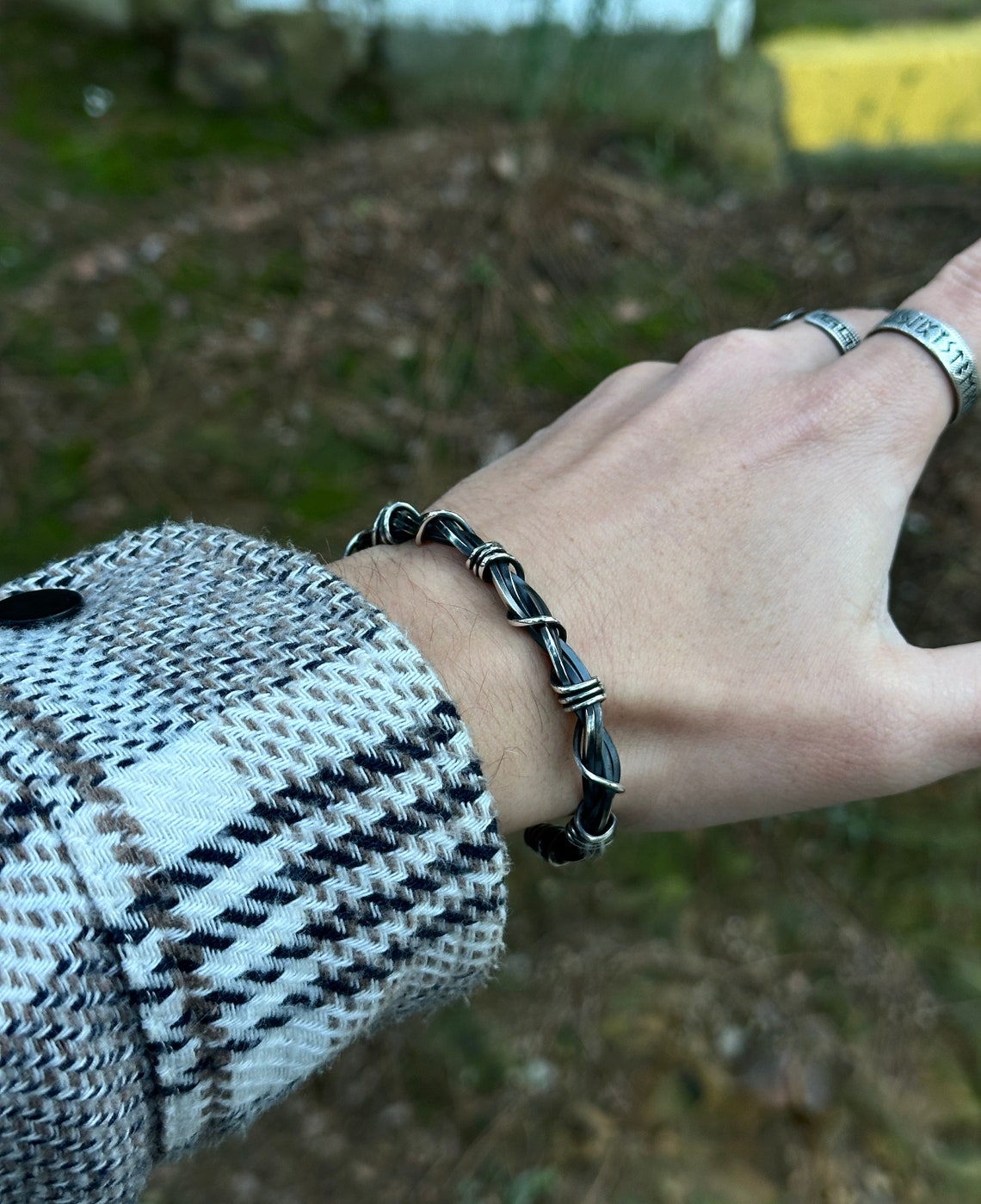 Adjustable 925 Sterling Silver Barbed Wire Bracelet - Gothic Cuff - Etsy