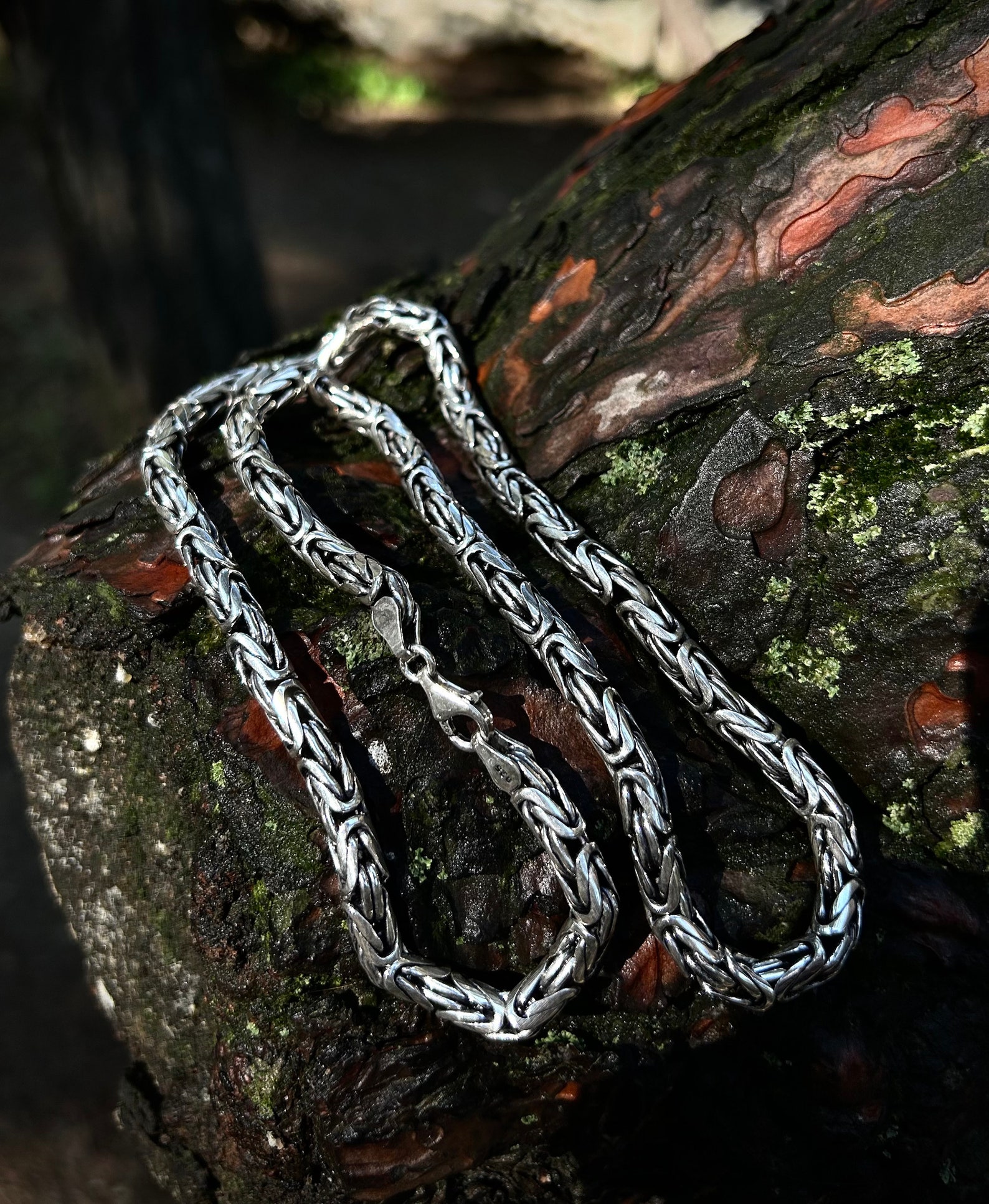 Men's Byzantine King Chain Necklace: Heavy 925 Sterling Silver Bali ...