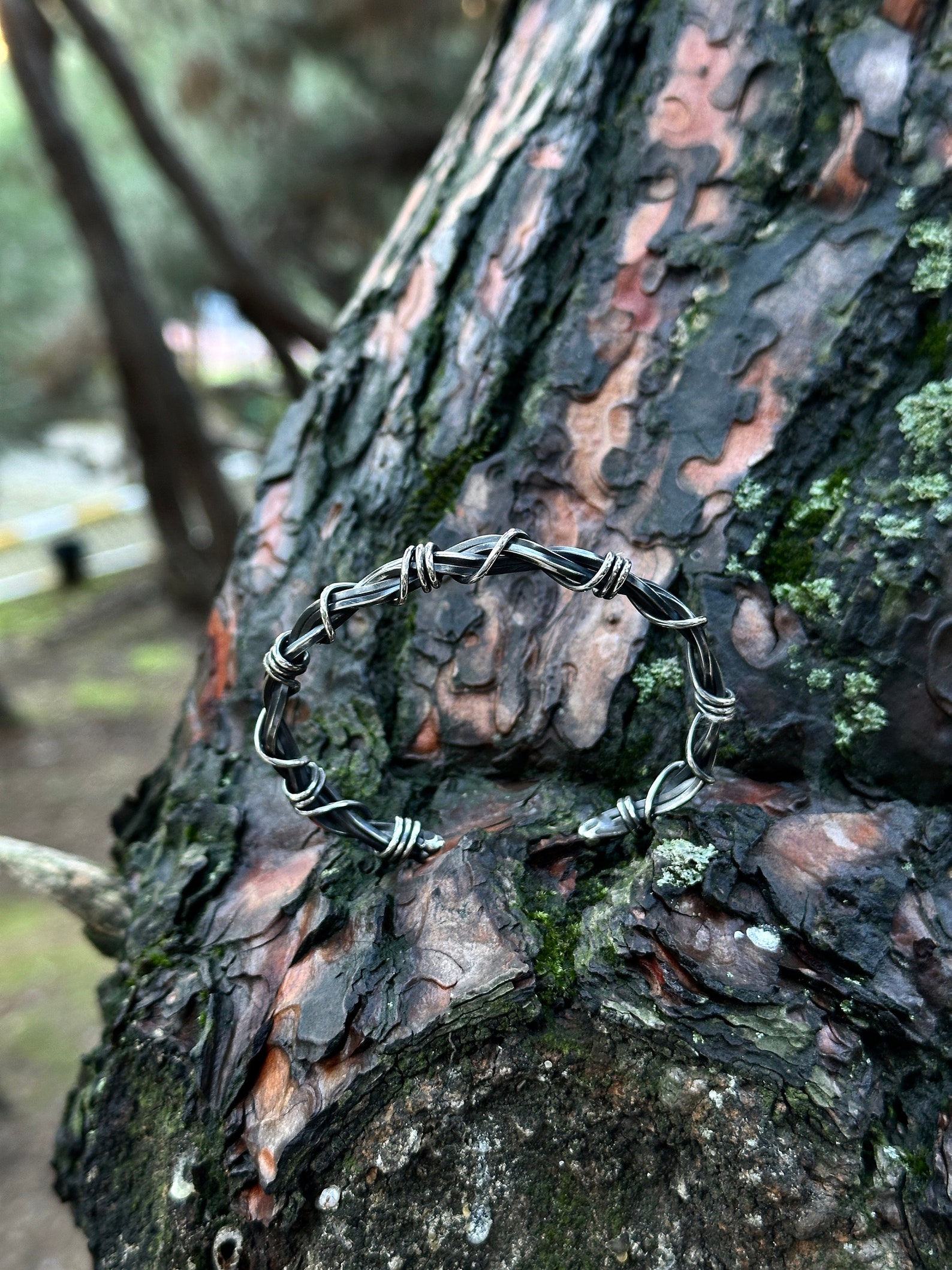 Adjustable 925 Sterling Silver Barbed Wire Bracelet - Gothic Cuff - Etsy
