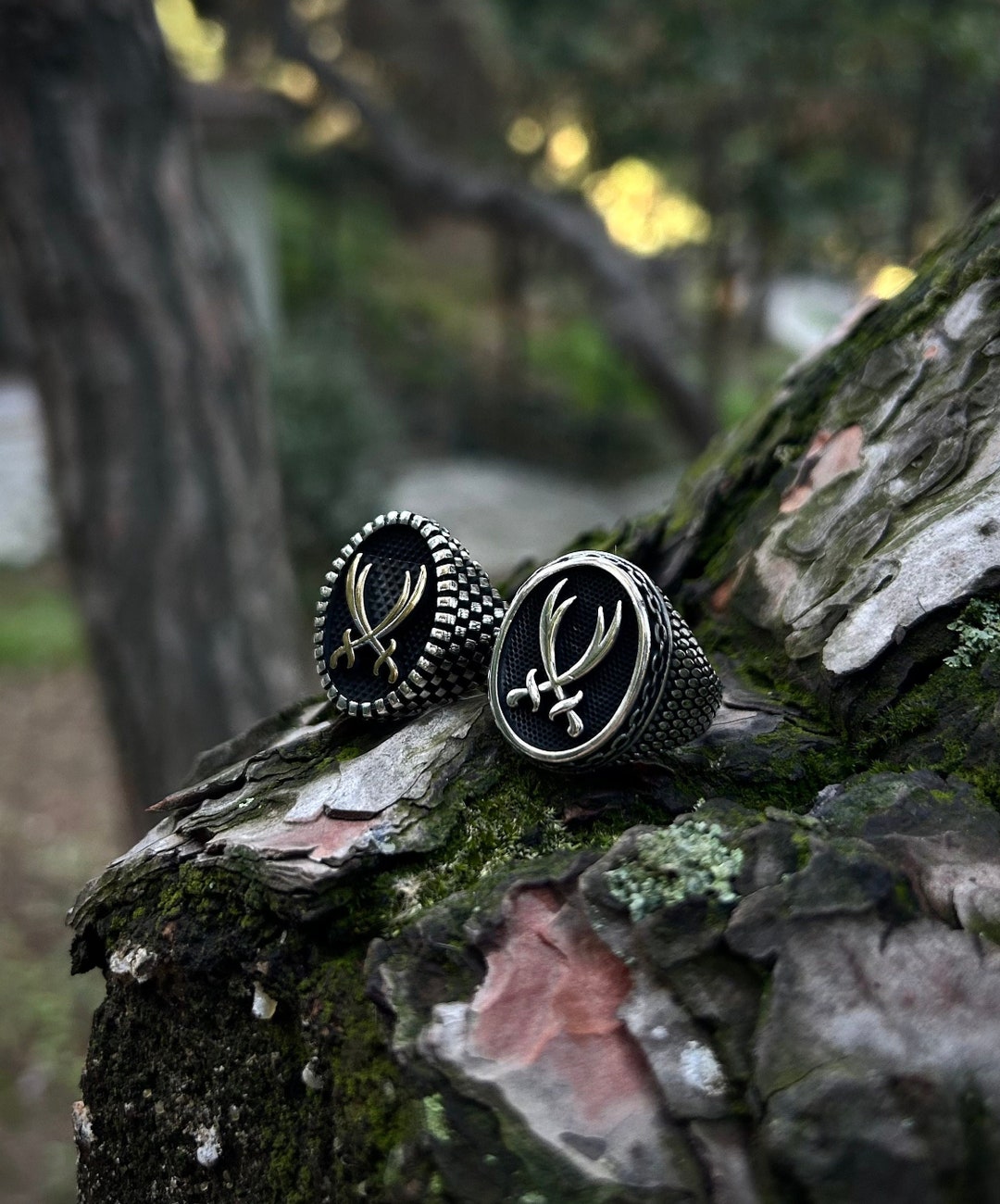 Mens Zulfiqar Sword Round Ring 925 Sterling Silver, 925K Silver Shia ...