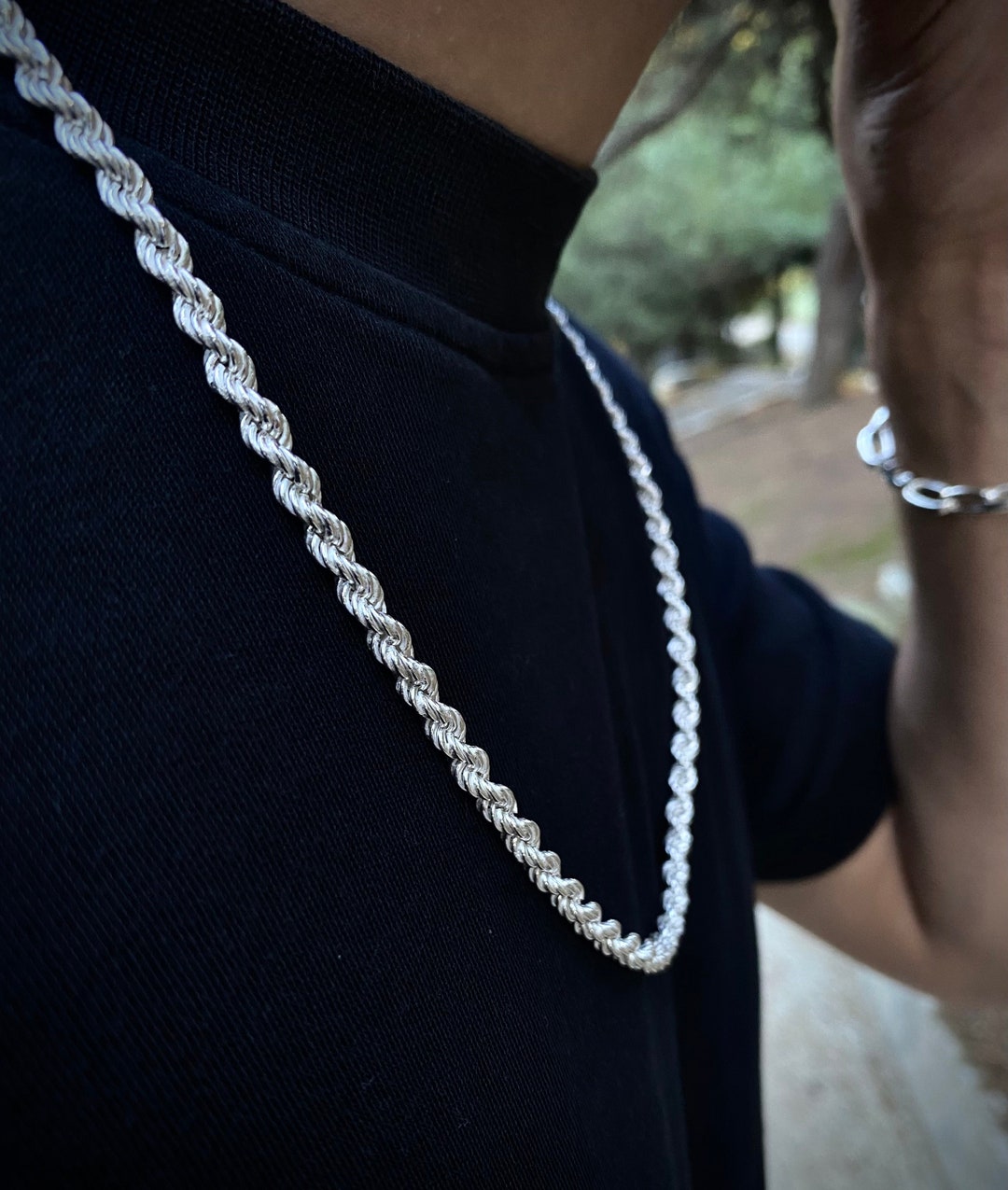 Handmade 925 Sterling Silver Rope Chain Necklace - Twisted Design - Etsy