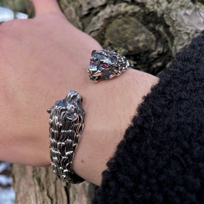 Mens Bracelet Adjustable 925 Sterling Silver Animal Bracelet - Etsy