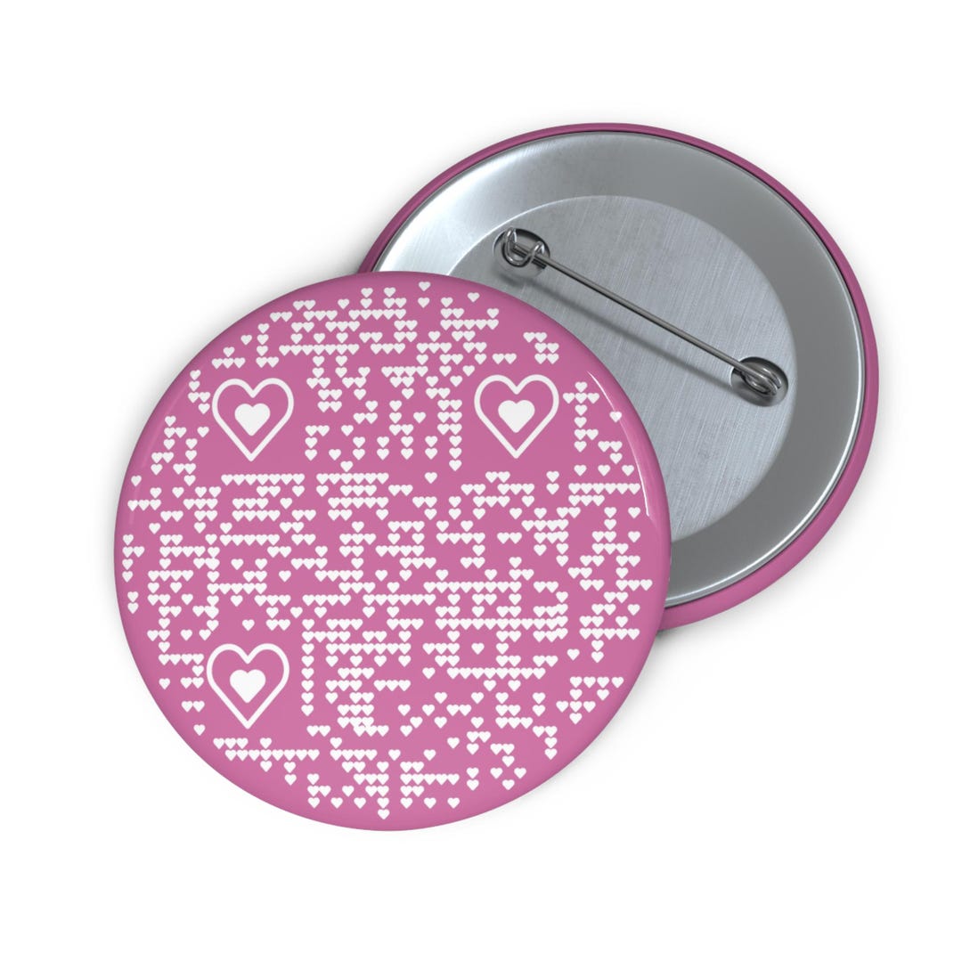 Wear&share | Scannable QR Code Pin Button | Round Design for Social ...
