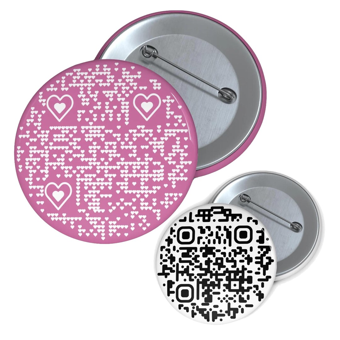 QR Code Scannable Pin Button | Round Design for Social Media, Instagram ...