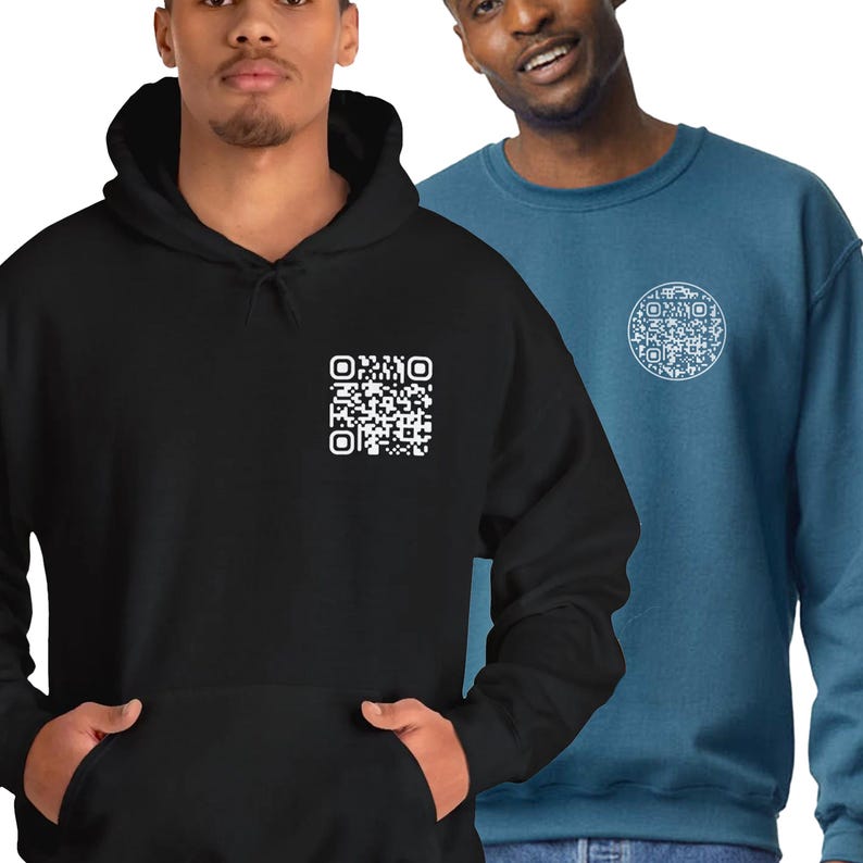 Wear&share | Scannable QR Code Hoodie and Sweatshirt | QR Design on ...