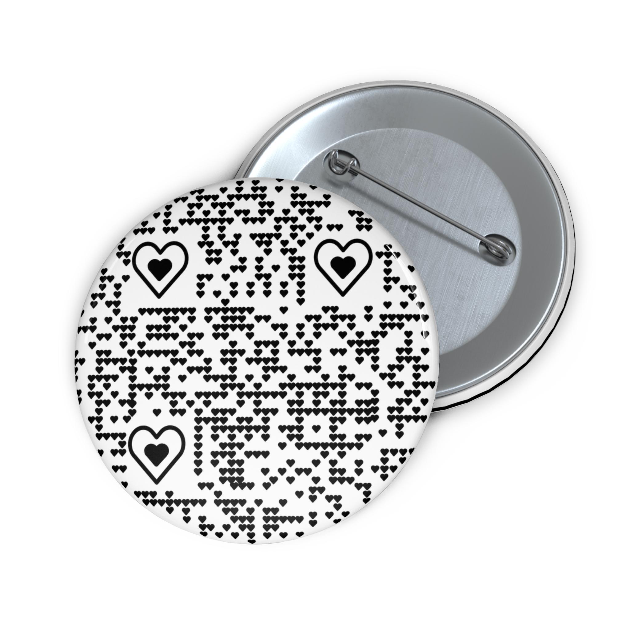 Wear&share | Scannable QR Code Pin Button | Round Design for Social ...