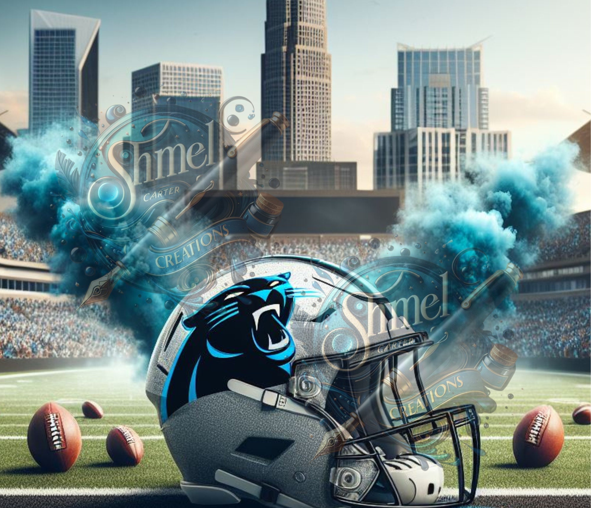 FOOTBALL Panthers 20 Oz Sublimation Design - Etsy