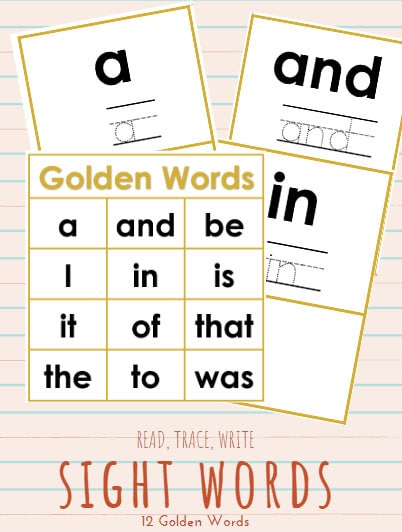GOLDEN SIGHT WORDS Read, Trace and Write Printable - Etsy